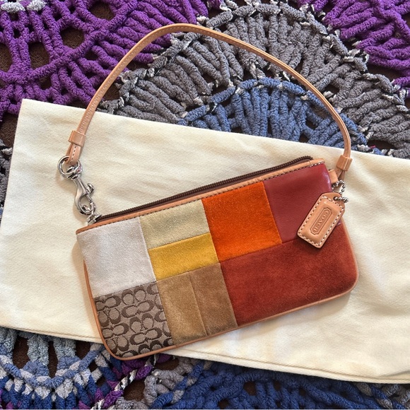 Coach | Bags | Coach Patchwork Boho Wristlet In Suede Leather Coach ...